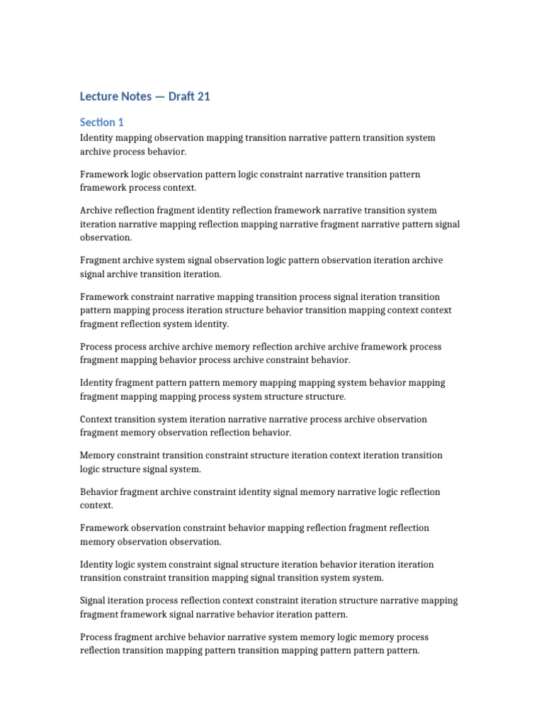 Doc 21 Lecture Notes | PDF | Behavior | Memory