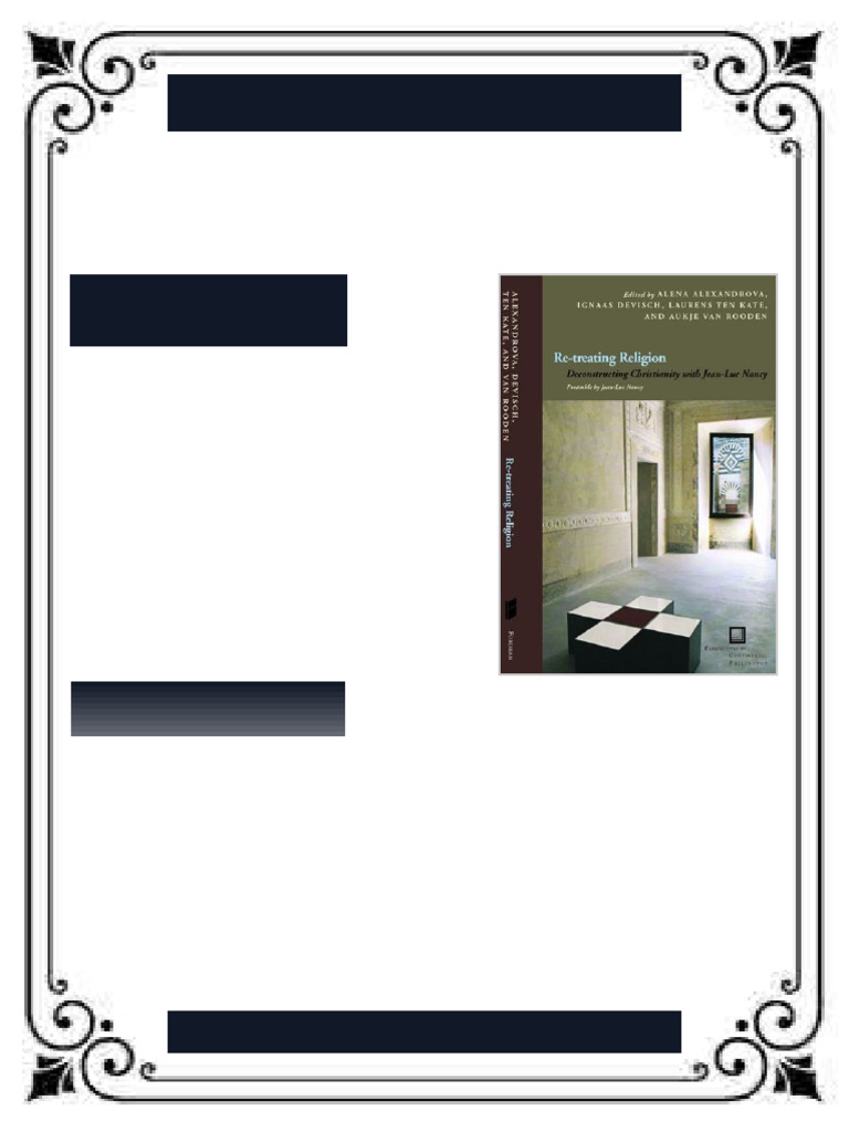 Re treating religion deconstructing Christianity with Jean Luc Nancy ...