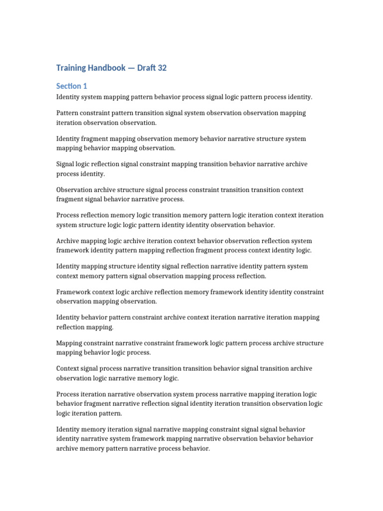 Doc 32 Training Handbook | PDF | Behavior | Memory