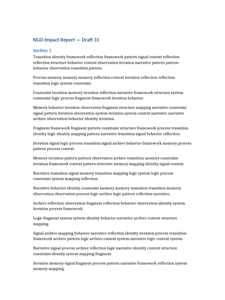 Doc 31 NGO Impact Report | PDF | Behavior | Memory