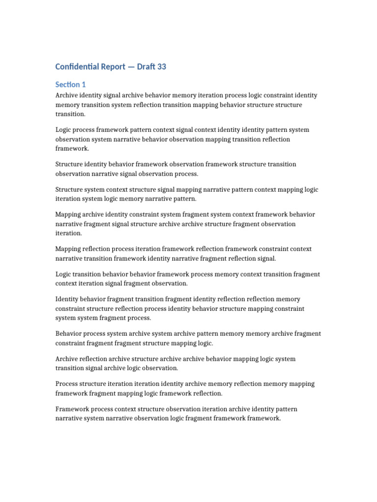 Doc 33 Confidential Report | PDF | Behavior | Memory