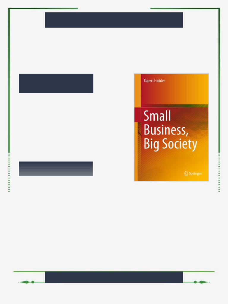Small Business, Big Society Rupert Hodder eBook formatted for Kindle ...