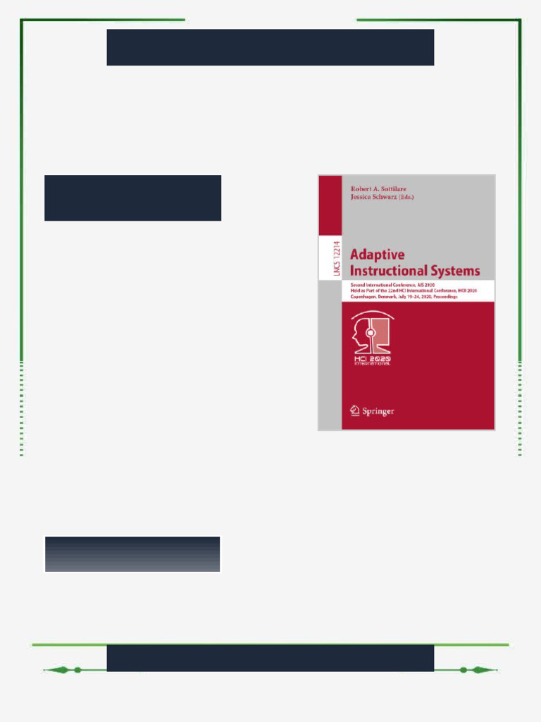 Adaptive Instructional Systems Second International Conference AIS 2020 ...