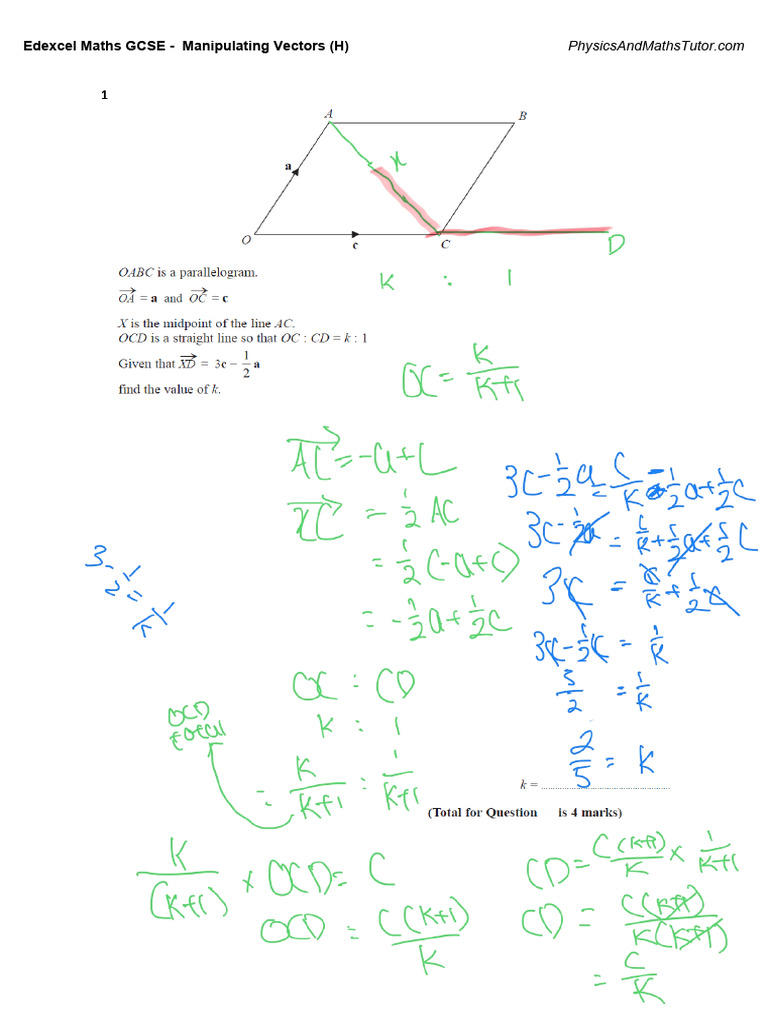 Edexcel GCSE: Vector Manipulation Guide | PDF