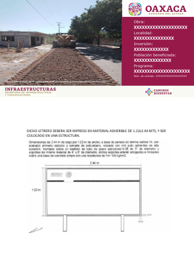 Especificaciones y Formato de Letrero | PDF