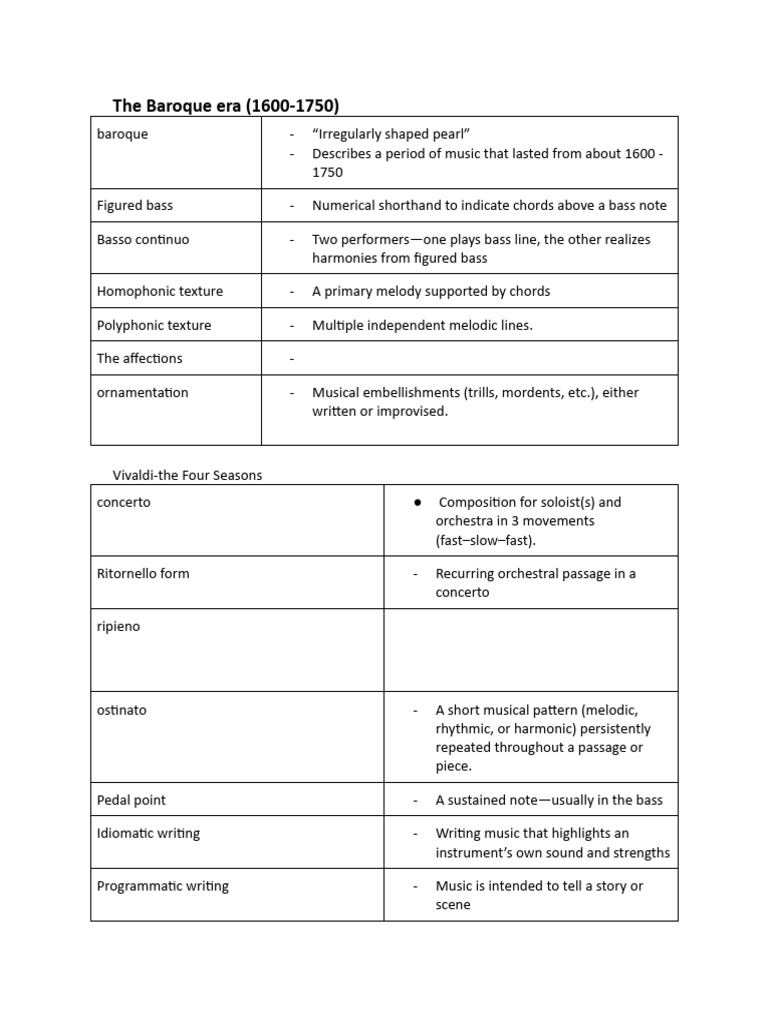 history 9 notes (vocab) | PDF | Classical Period (Music) | Orchestras