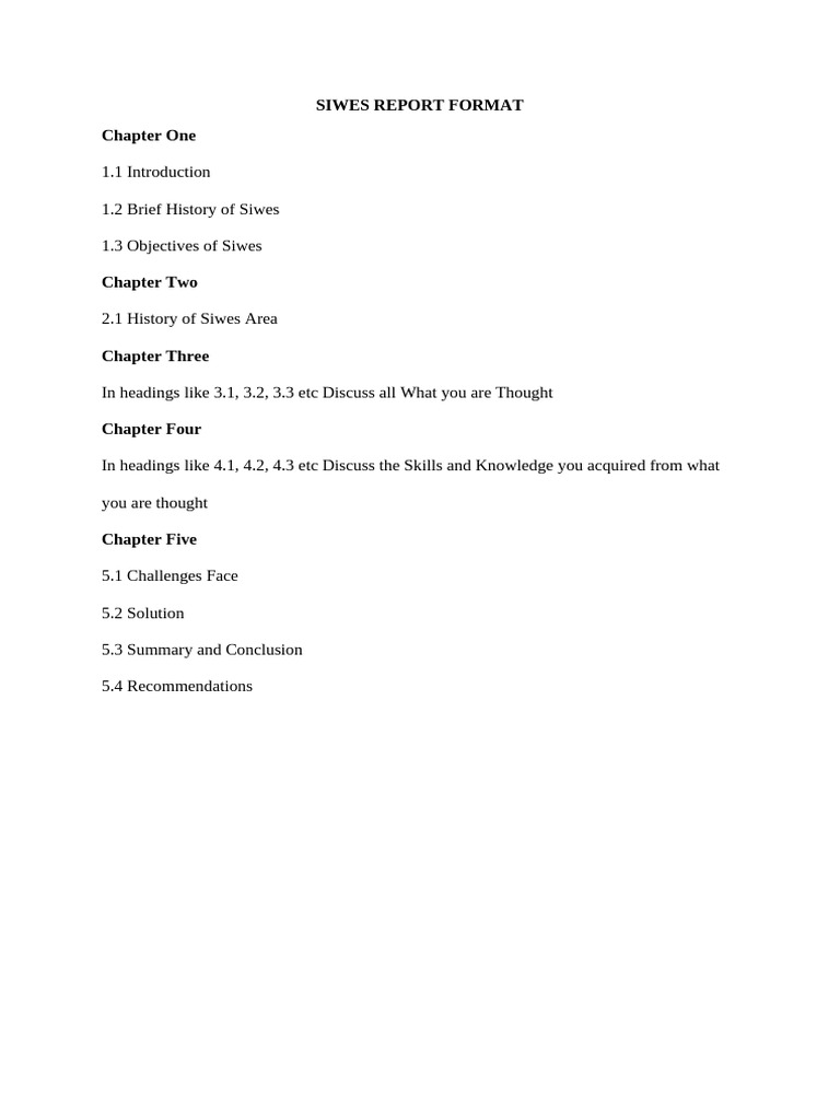 Siwes Report Format | PDF