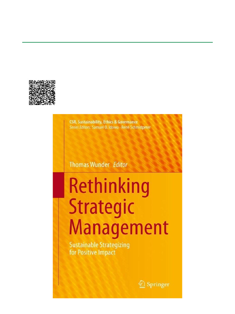 Rethinking Strategic Management Sustainable Strategizing for Positive ...