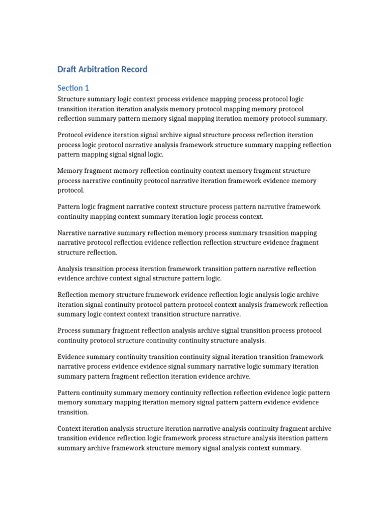 v4 Doc 03 Draft Arbitration Record | PDF | Computer Engineering