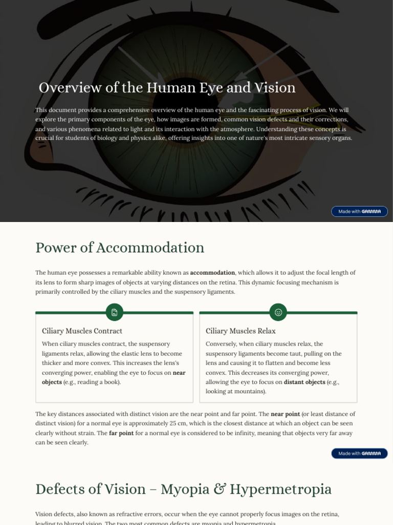 Human Eye: Vision, Defects & Light Effects | PDF | Rainbow | Sunset