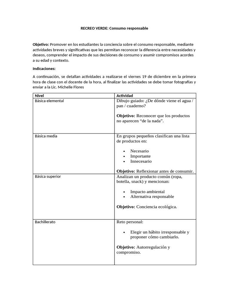 Recreo Verde | PDF