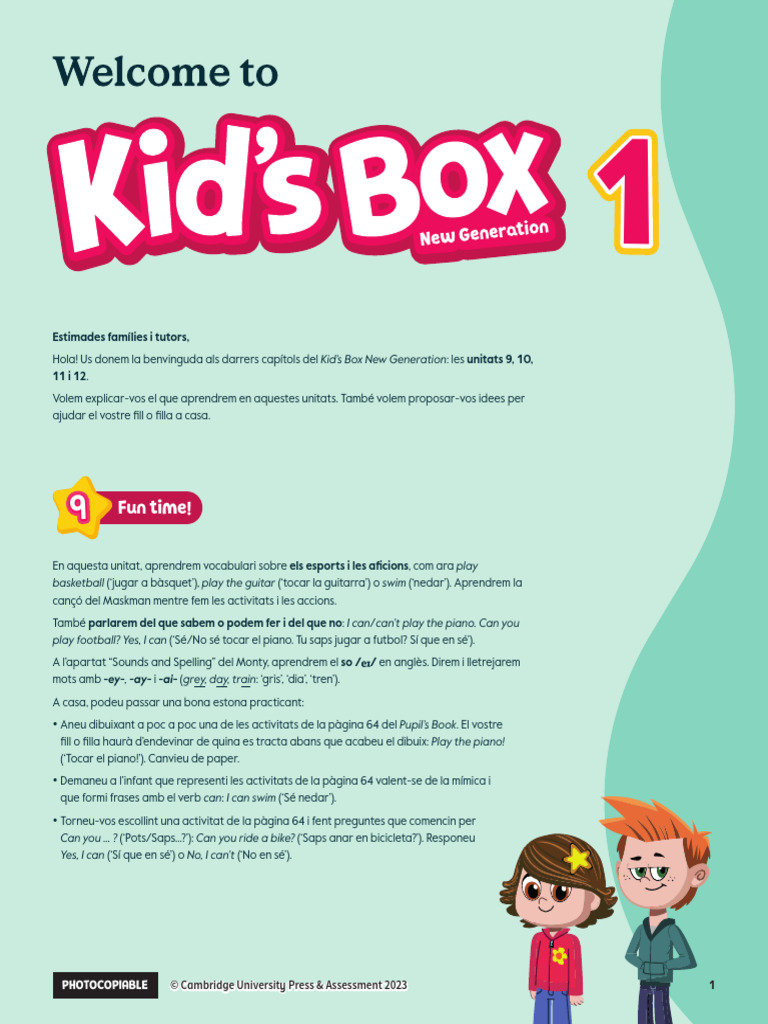KBNGESS_Kids_Box_Level 1_Letter to Parents U9-12_Cat | PDF