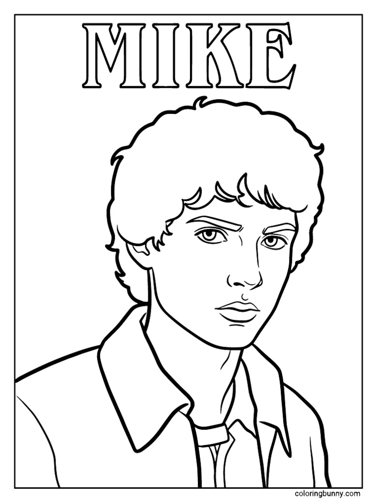 Mike Stranger Things 5 Coloring Page | PDF