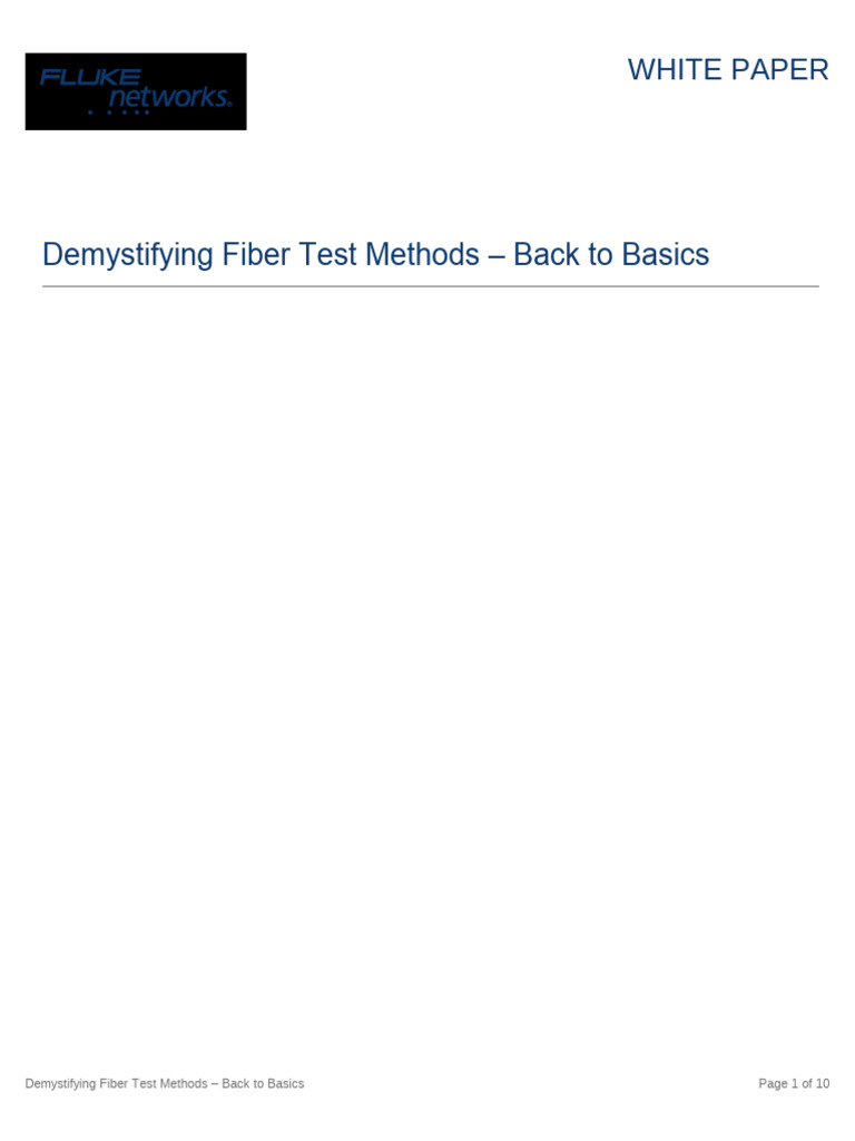 Demystifying Fiber Test Methods - Back To Basics-7002189 | PDF ...