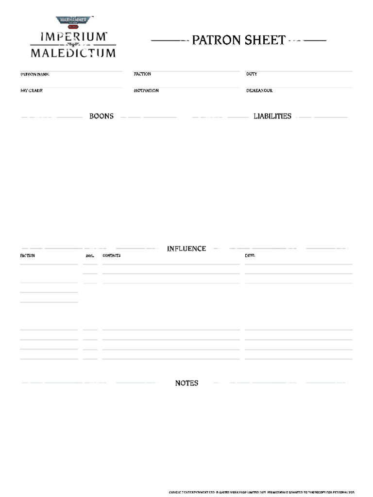 IM Patron Sheet Printer Friendly 251007 | PDF
