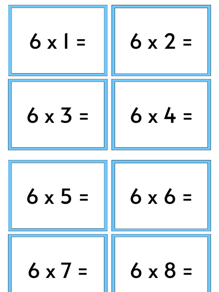 6x Times Tables Multiplication Flashcards_20250111_122425_0000 | PDF