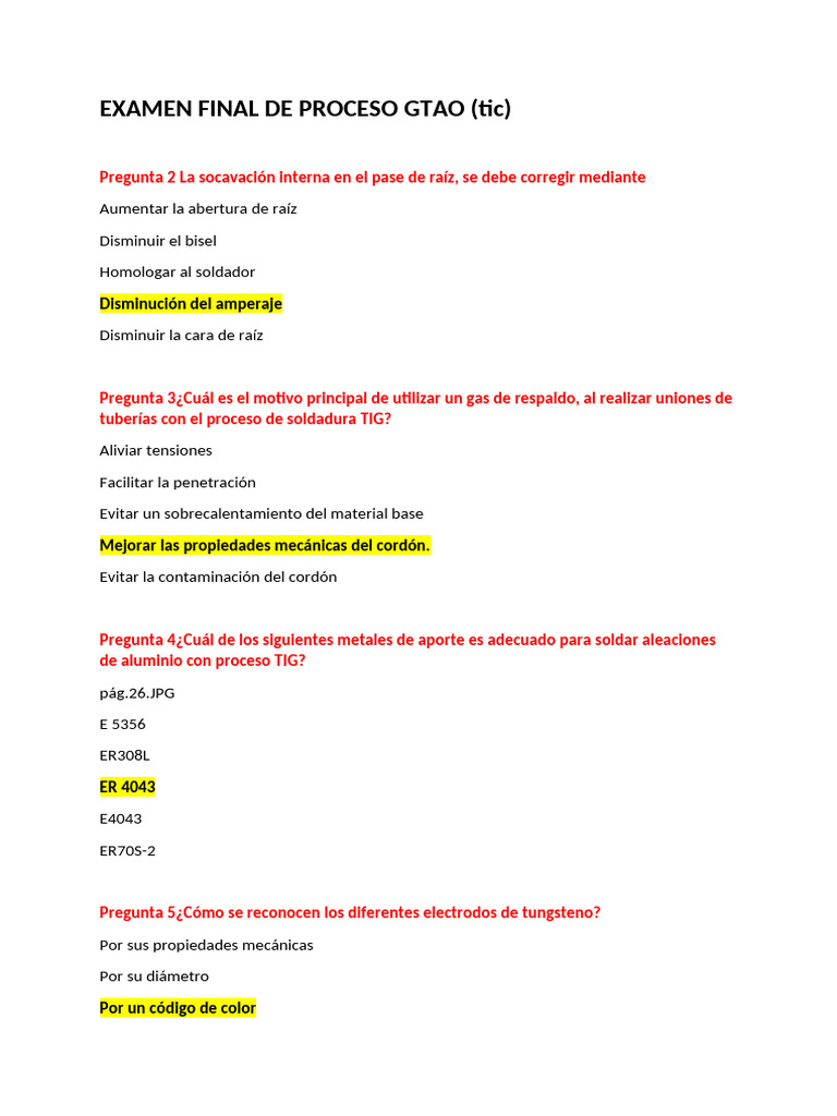 Examen Final de Proceso Gtao | PDF | Soldadura | Construcción