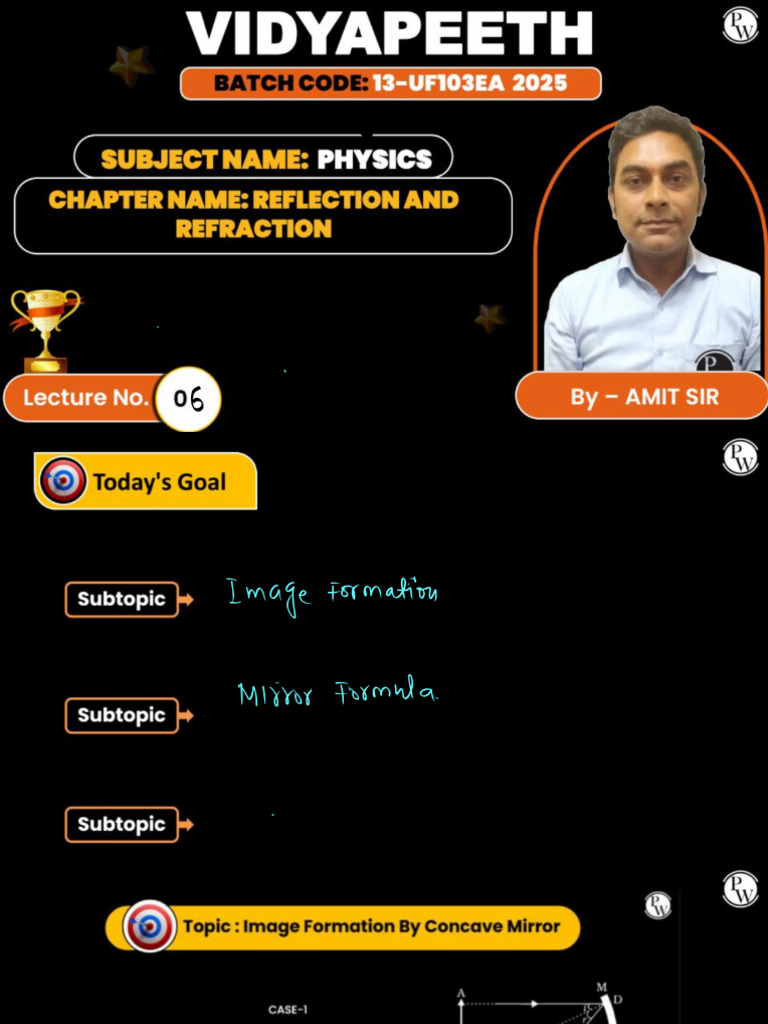 Light - Reflection and Refraction - 06 _ Class Notes _ 13-UF103EA 2025 ...