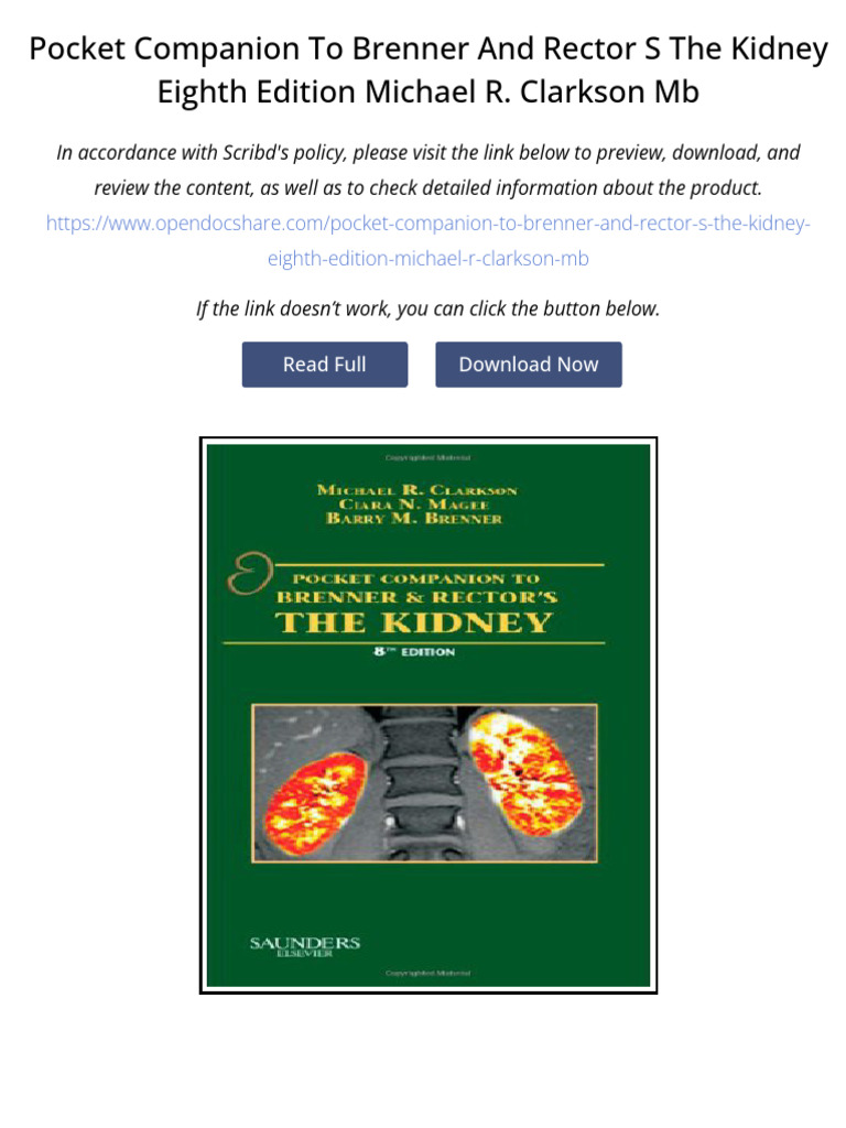 Pocket Companion to Brenner and Rector s The Kidney Eighth Edition ...