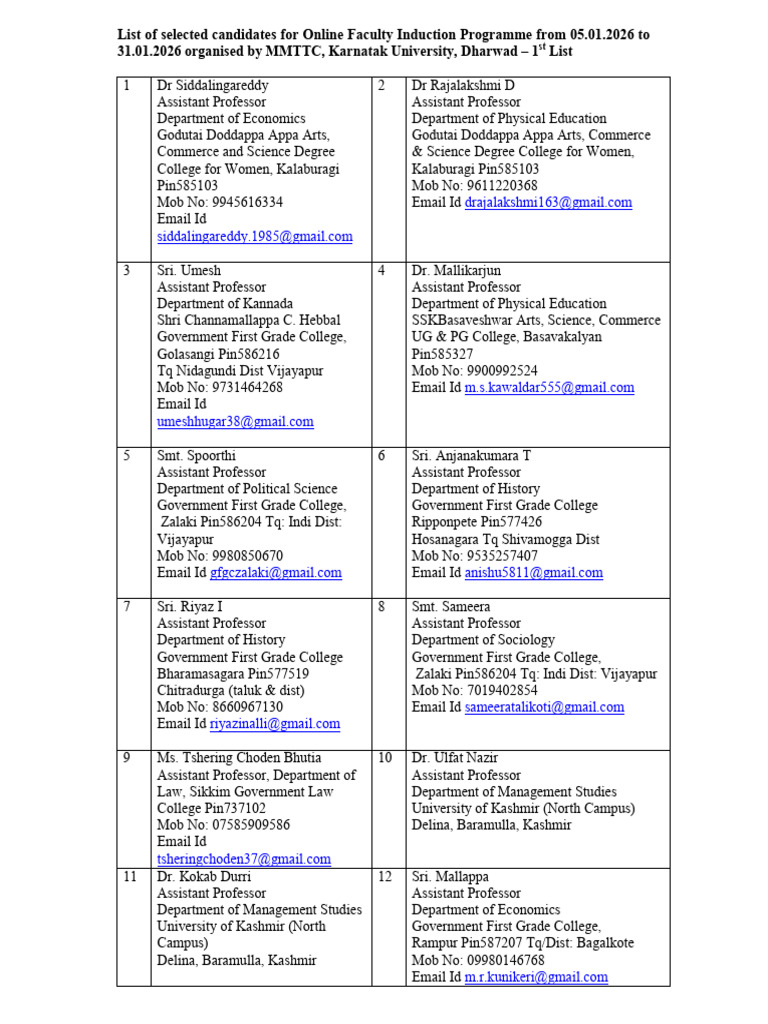 Online FIP-Jan-List of Participants_1st List | PDF