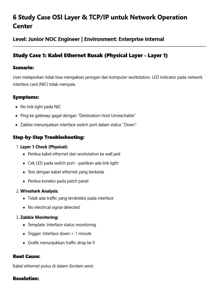 NOC Troubleshooting: OSI & TCP/IP Cases | PDF | Transmission Control ...