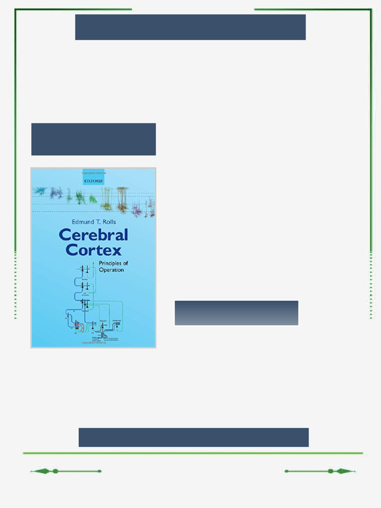Cerebral Cortex: Principles of Operation 1st Edition Edmund T. Rolls ...