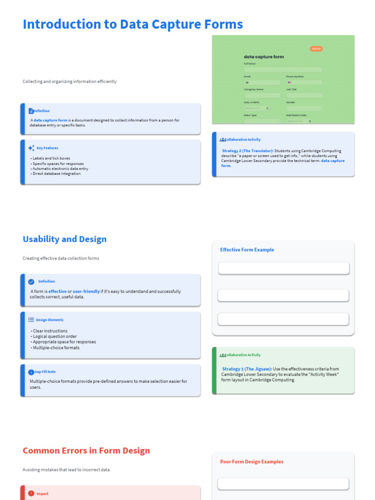 Managing Data_Data Capture Forms and Internet Technologies | PDF ...