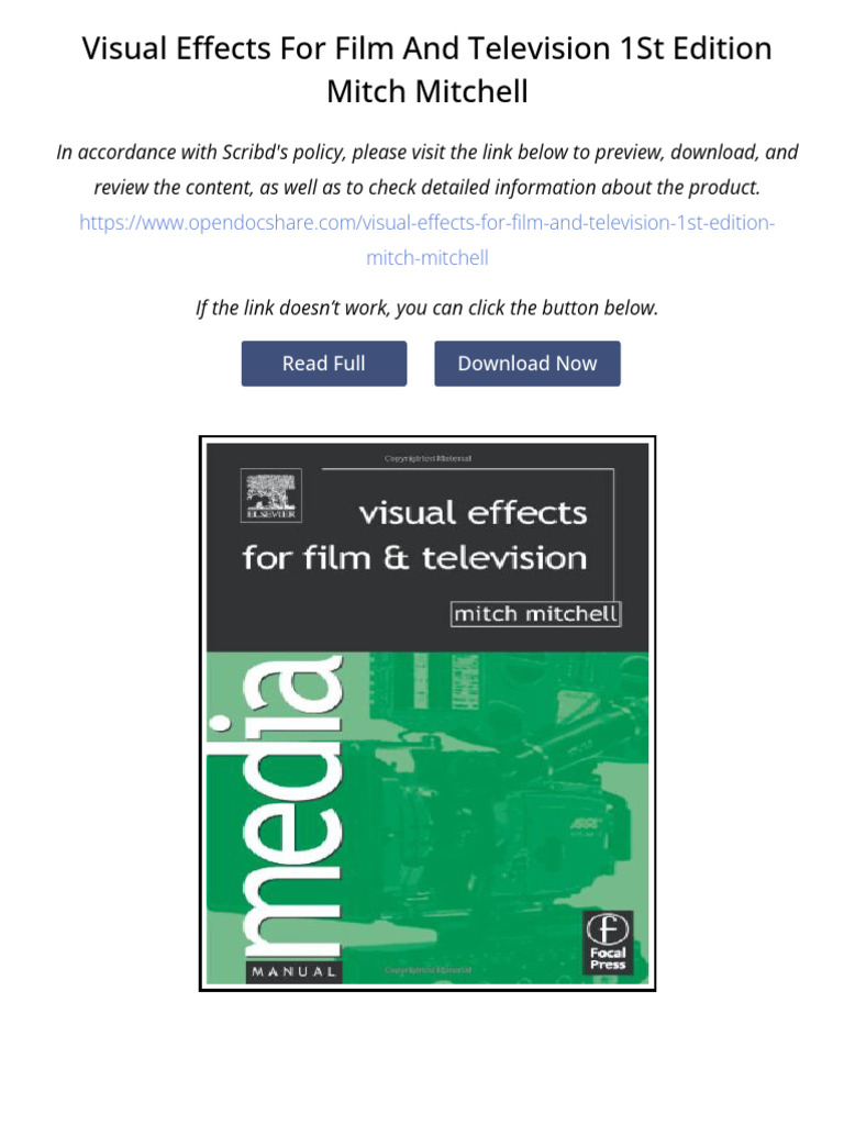 Visual Effects for Film and Television 1st Edition Mitch Mitchell | PDF