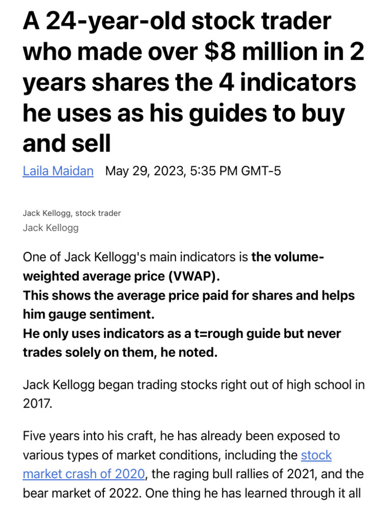 24-Year-Old Stock Trader Who Made $8 Million Shares Top 4 Indicators ...