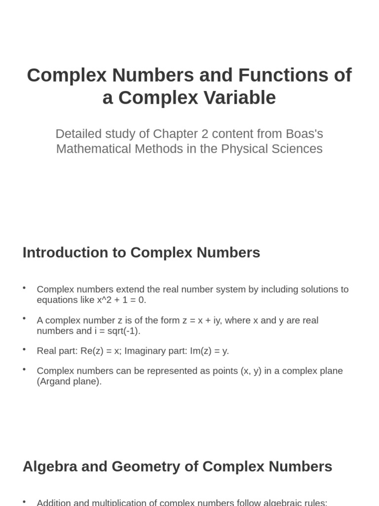 Complex Numbers: Functions & Applications | PDF | Complex Number ...