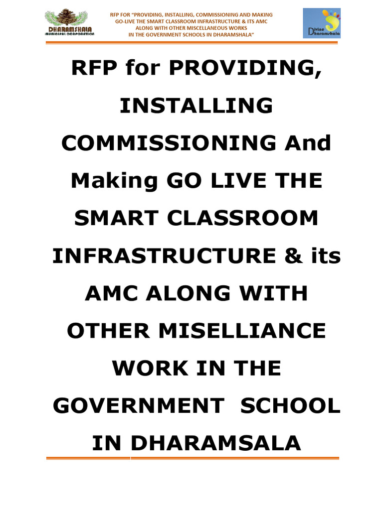 Smart Classroom RFP for Dharamshala Schools | PDF | Request For ...