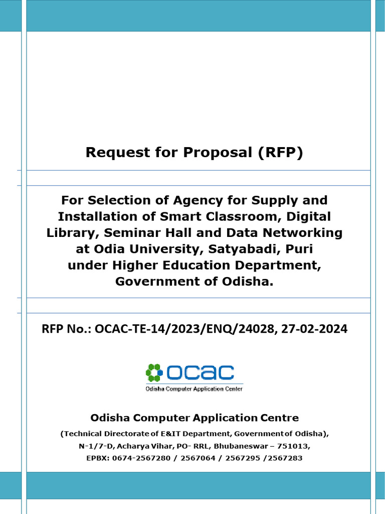 RFP for Smart Classroom & Library Setup | PDF | Specification ...