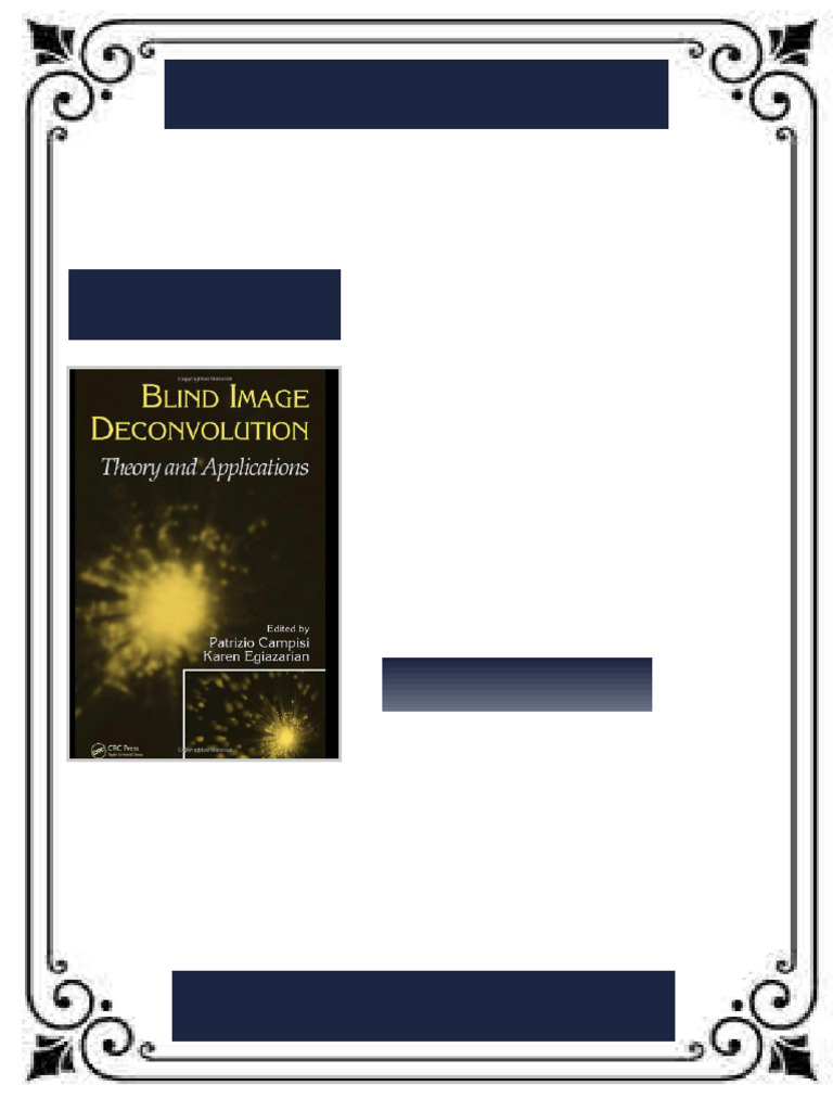 Blind Image Deconvolution Theory and Applications 1st Edition Patrizio ...