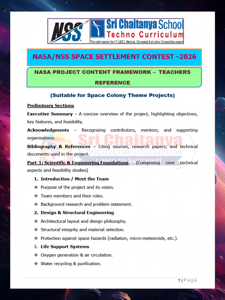 NASA Project Content - Building Format - Space Colonies 2026 | PDF ...