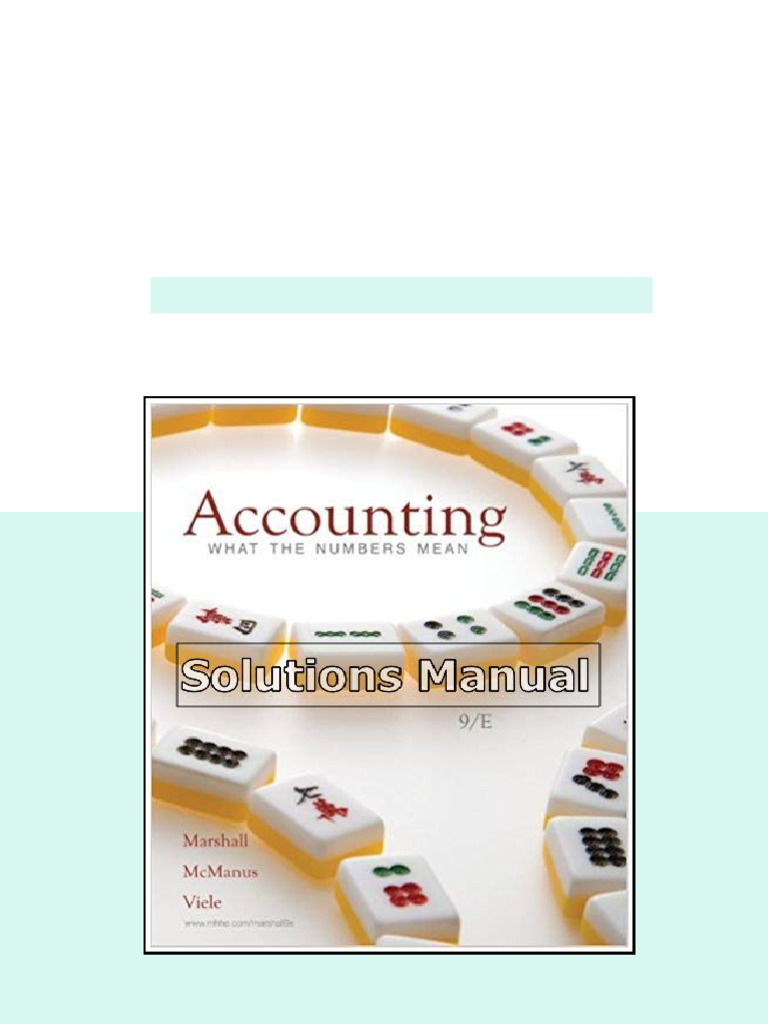 Accounting What the Numbers Mean 9th Edition Marshall Solutions Manual ...