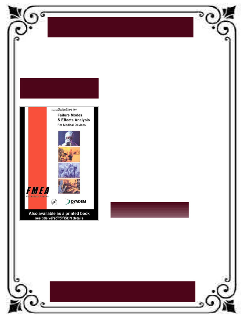 Guidelines for Failure Modes and Effects Analysis for Medical Devices ...