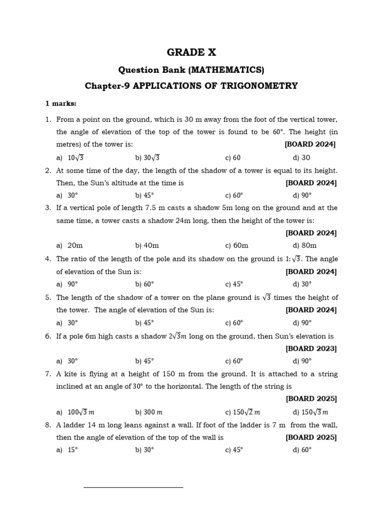 Chapter 9 Applications of Trigonometry-1 | PDF | Air Traffic Control ...