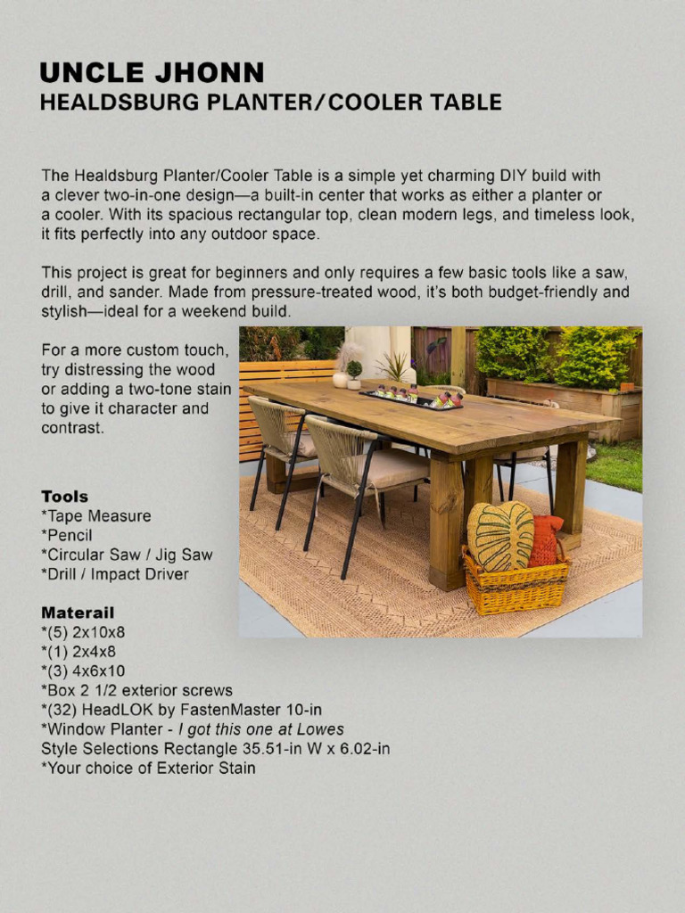 Outdoor Table - Build | PDF