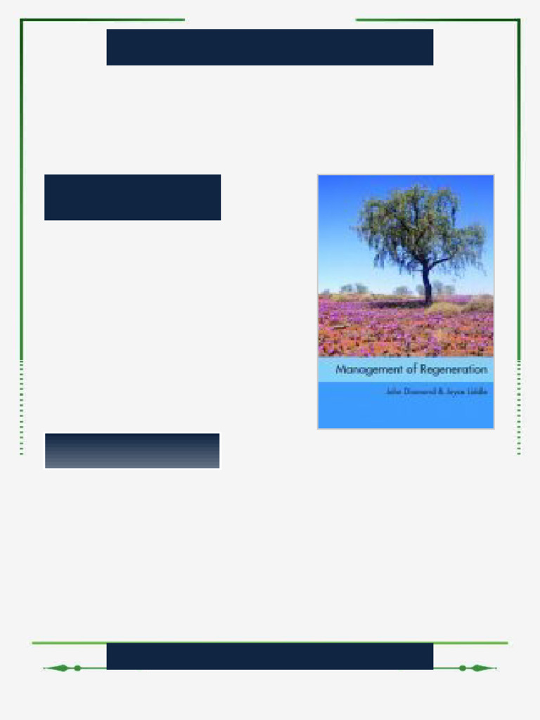 The Management of Regeneration Choices Challenges and Dilemmas 1st ...