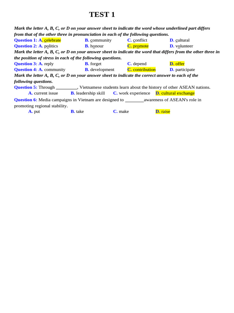 Grade 11 Unit 4 Test 1 | PDF