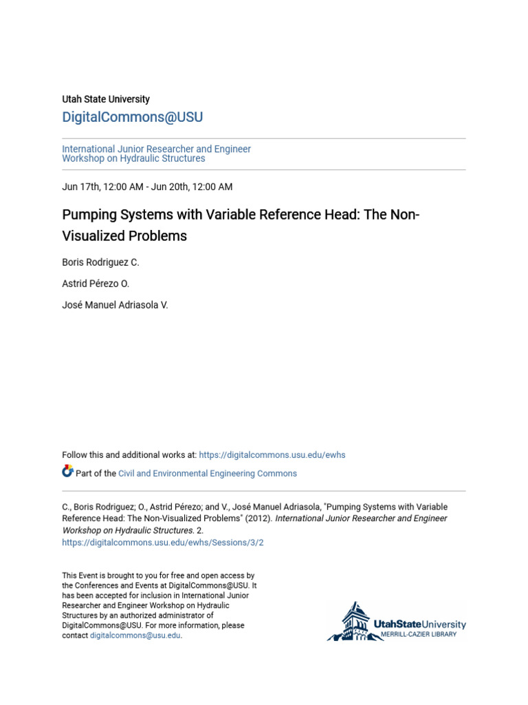Pumping Systems with Variable Head Issues | PDF | Pump | Water