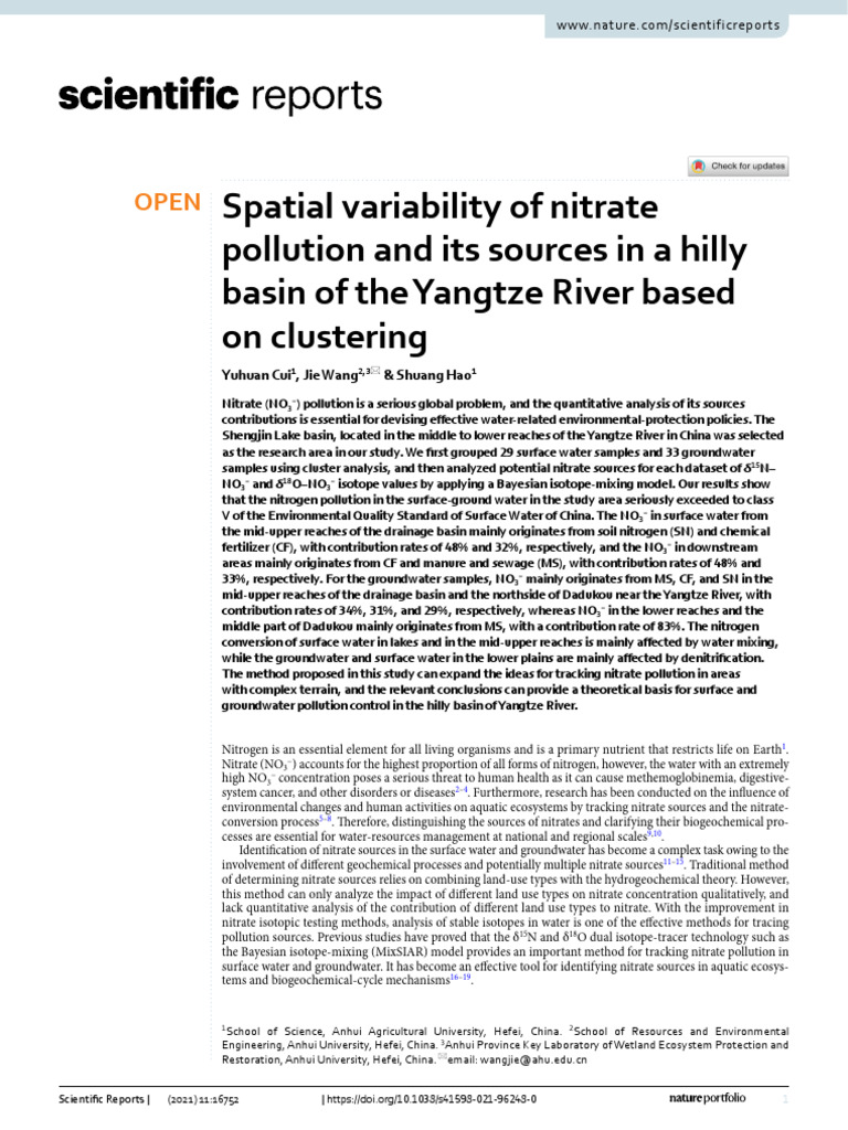 s41598-021-96248-0 | PDF | Nitrate | Fertilizer