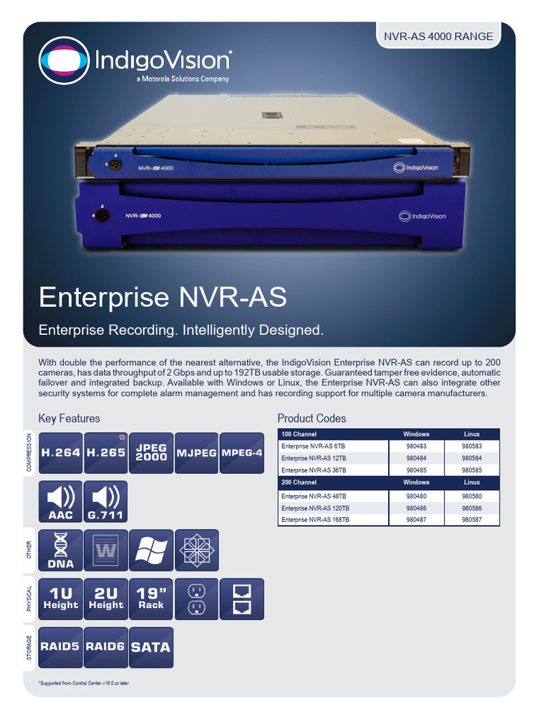 Enterprise NVR as 4000 Datasheet A4 20201106 | PDF | Hard Disk Drive ...