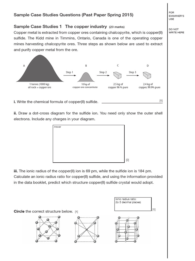 Sample Case Studies Questions | PDF | Copper | Ore