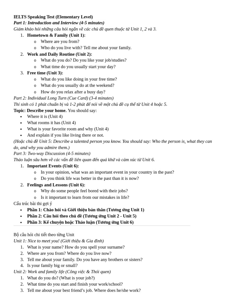 IELTS Speaking Test | PDF