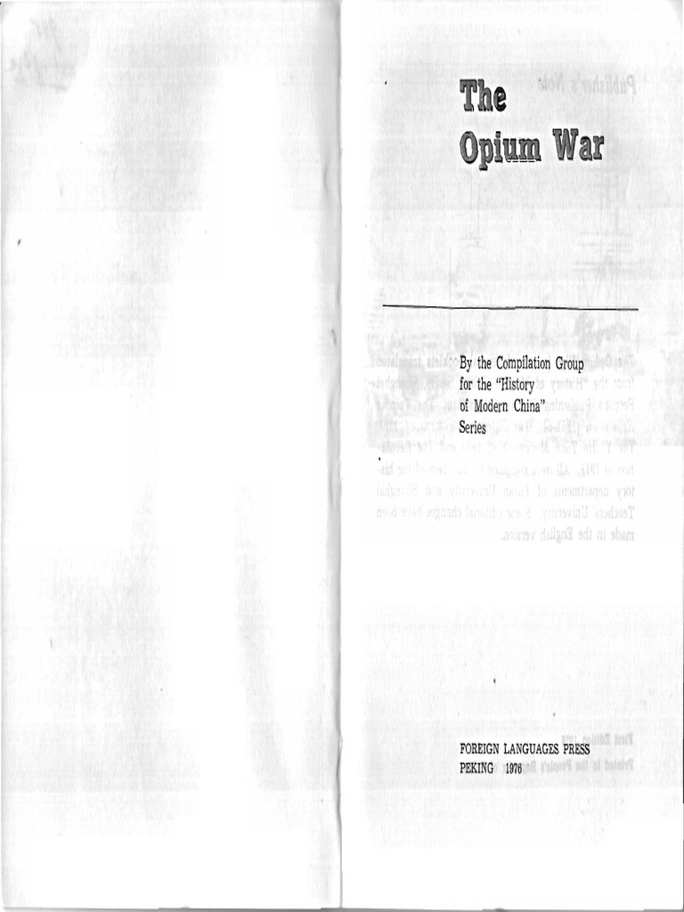 The Opium War Beijing Foreign Language Press | PDF | Opium | Capitalism