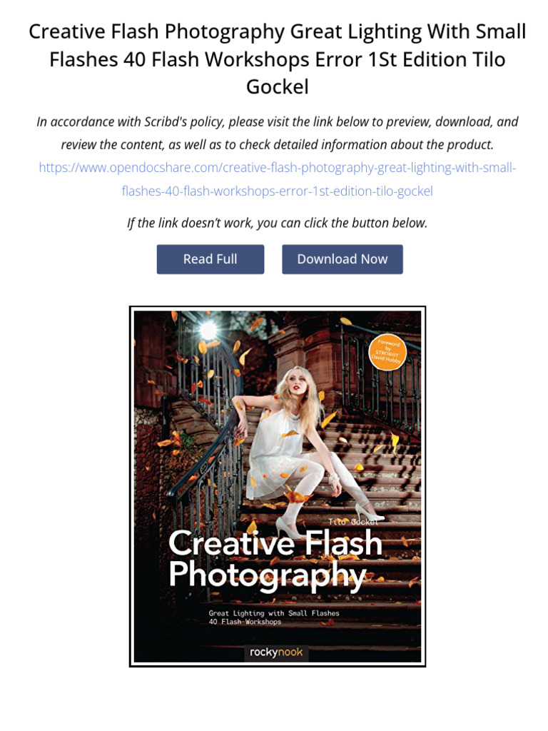 Creative Flash Photography Great Lighting with Small Flashes 40 Flash ...