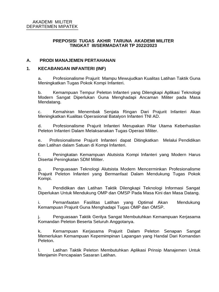 Proposisi Proposal Ta TK III 2022 - 2023 | PDF