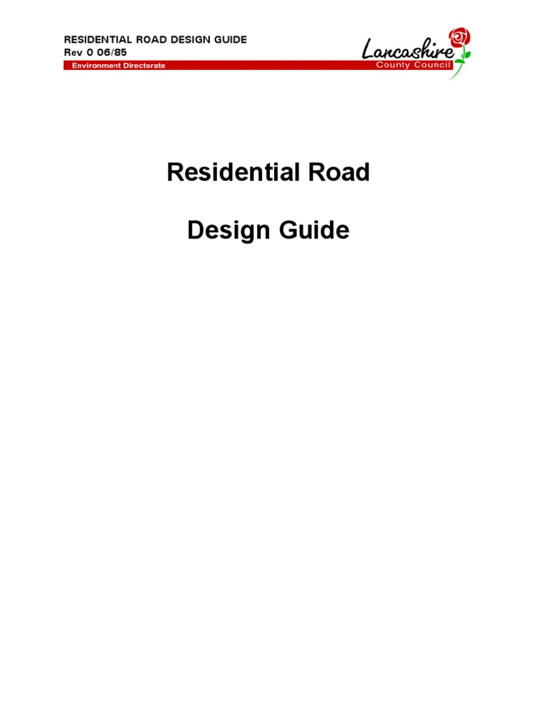 Lancashire Residential Road Design Guide | PDF | Road | Sidewalk