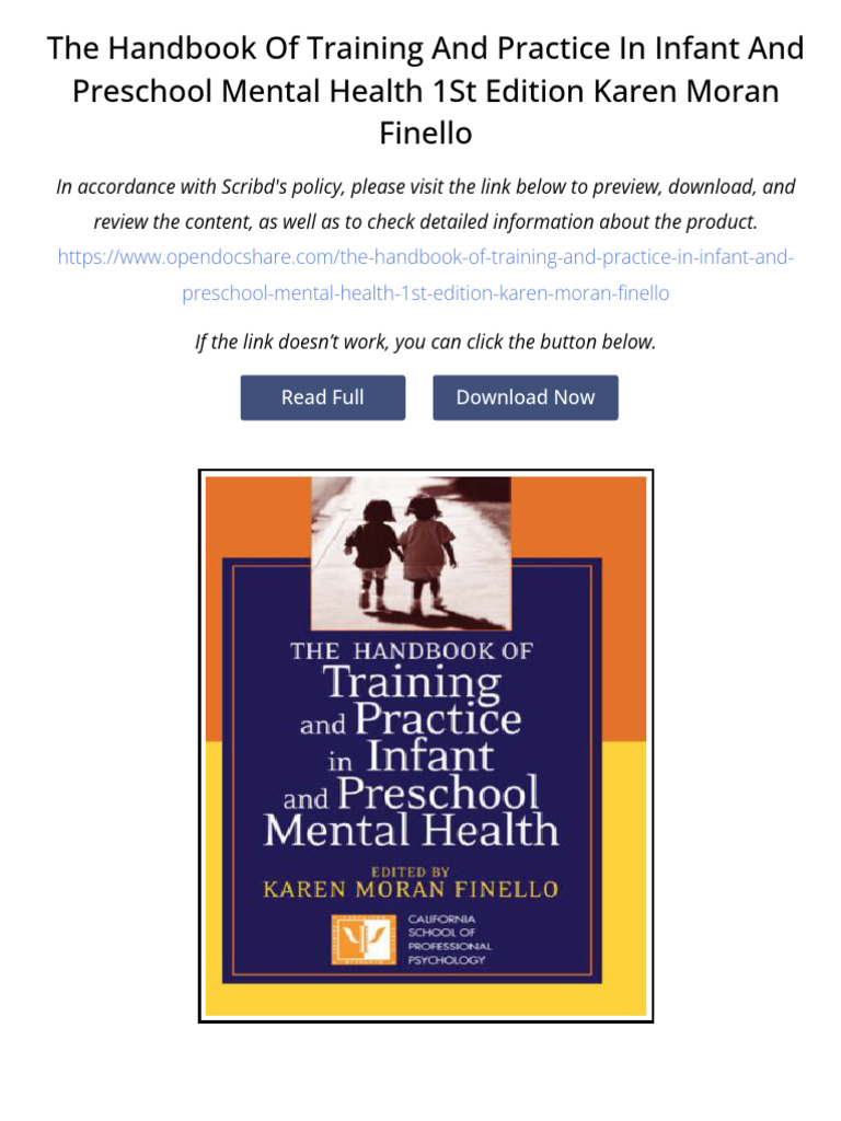 The Handbook of Training and Practice in Infant and Preschool Mental ...